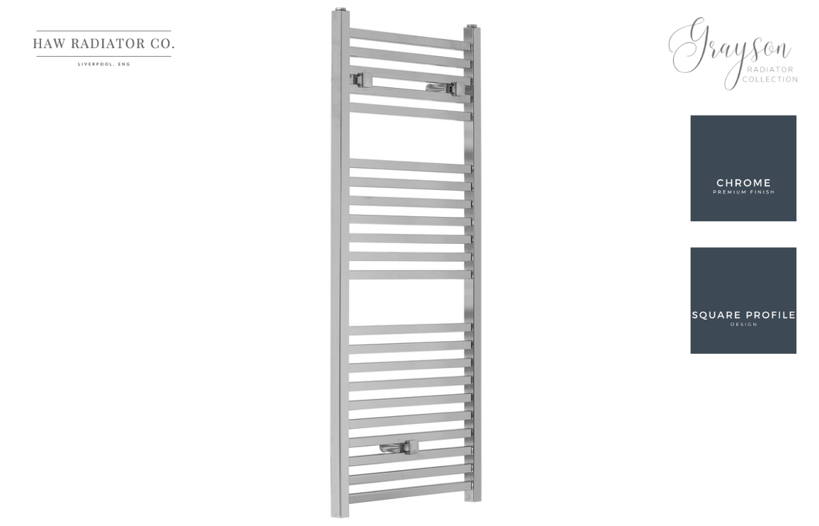 HAW Rad Co. - Grayson - Square Ladder Radiator - 500x690mm - Chrome ...