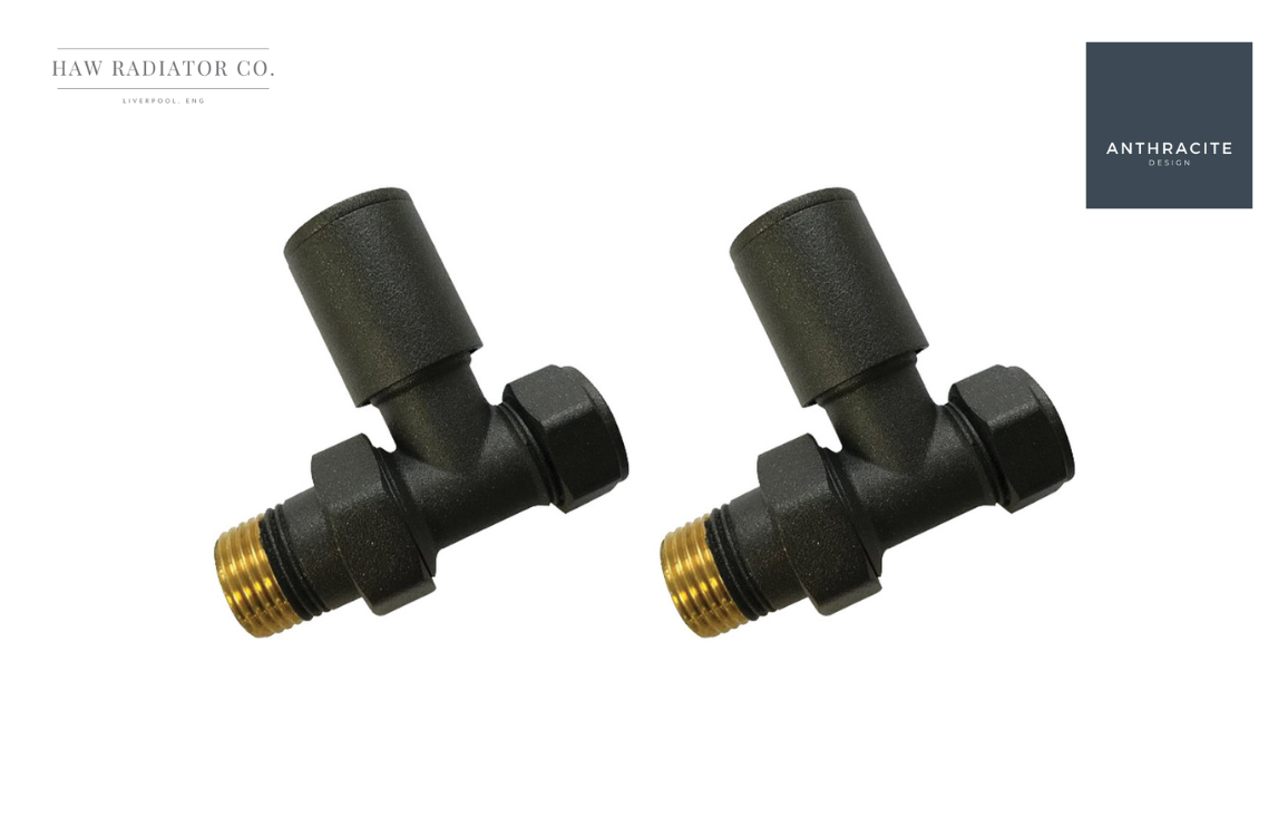 HAW Rad Co. - Heavy Pattern Anthracite Radiator Valves - Straight ...