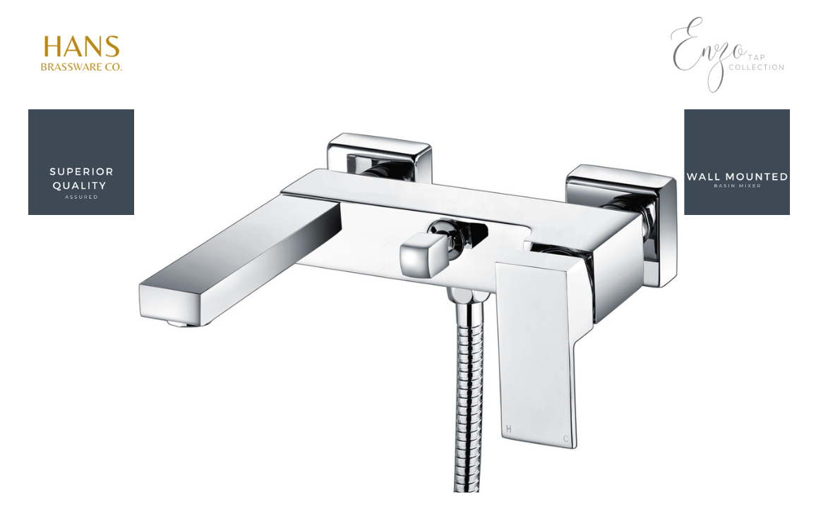 Hans Brassware Co. - Enzo - Wall Mounted Basin Mixer Bathrom Tap — Love ...