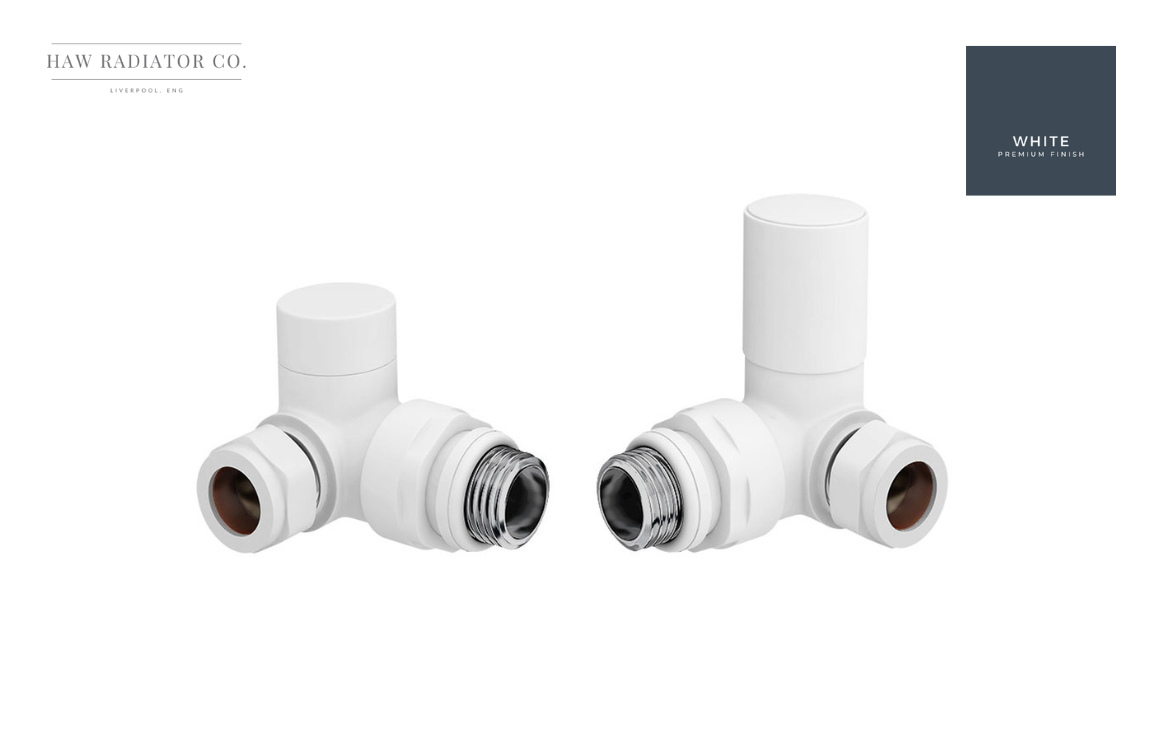 HAW Rad Co. - Heavy Pattern White Radiator Valves - Corner — Love Bathrooms