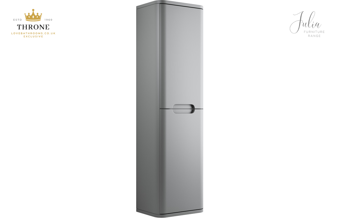 Throne - Julia - 350mm 2 Door Wall Hung Tall Unit - Matt Grey — Love Bathrooms
